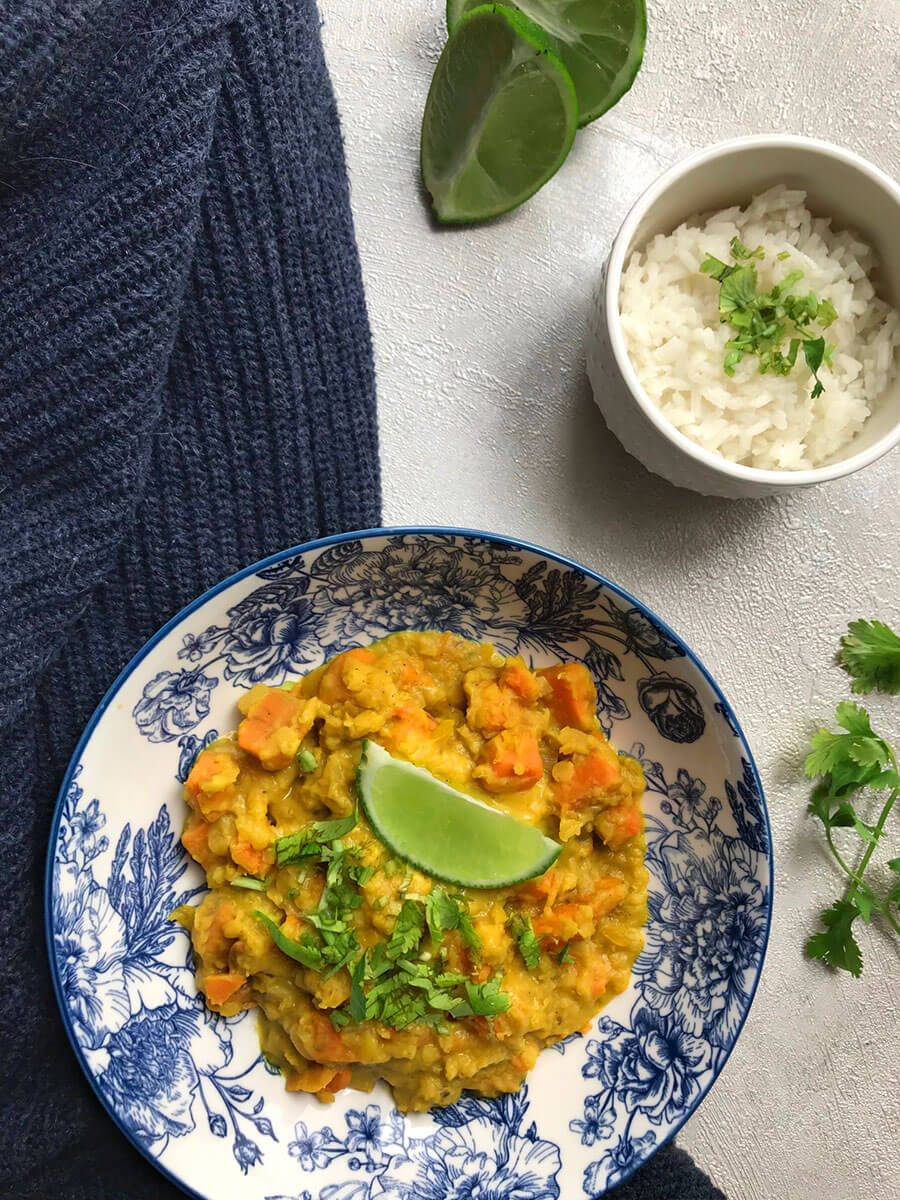 Dahl indien de lentilles corail à la patate douce – Vide Frigo